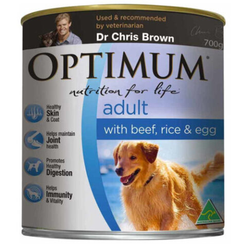 Optimum Dog Wet Adult Beef Egg And Rice 12X700G